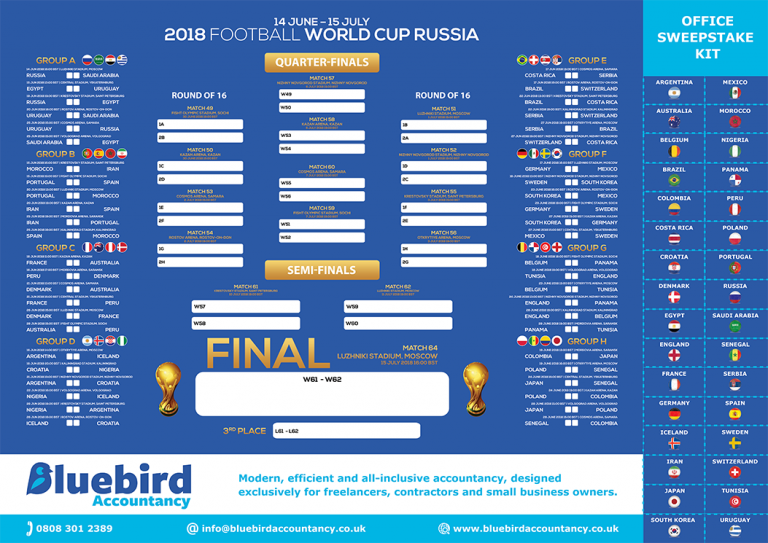 Free World Cup 2018 Wall Chart for Russia | Bluebird Accountancy